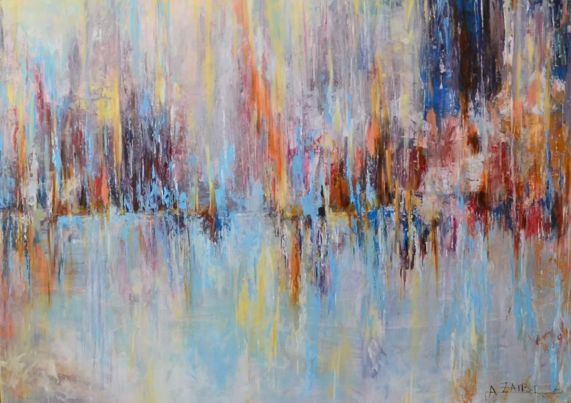 Oeuvre d'art "Vibration" - Techniques peinture mixtes - Ahmed Zaibi